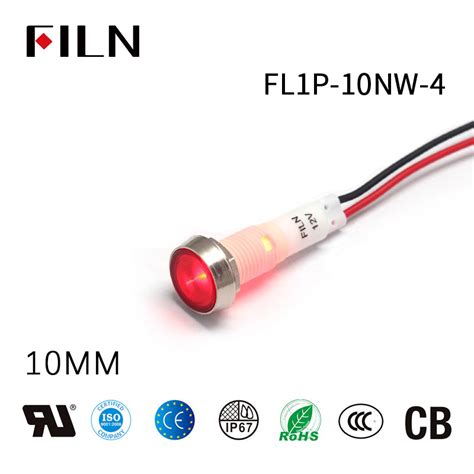12v Indicator Light 10mm Ip68 Wine Plastic 12v Indicator Light Indicatorlight