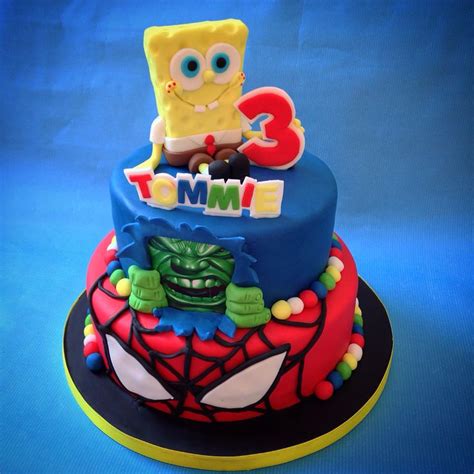 Spider Man Hulk And Spongebob Cake Desserts Treats