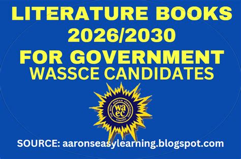 Literature Texts Books For Mayjune And Gce 2026 2030 Aarons Easy