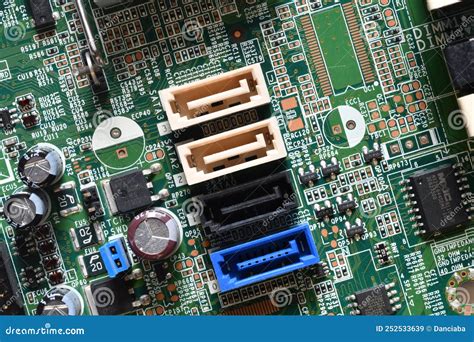 Close Up On SATA Connector On Motherboard PC Stock Photo CartoonDealer Com