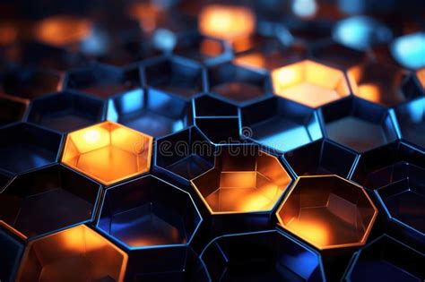 Futuristic Technology Hexagon Pattern Glowing Glossy Abstract Background Texture Background
