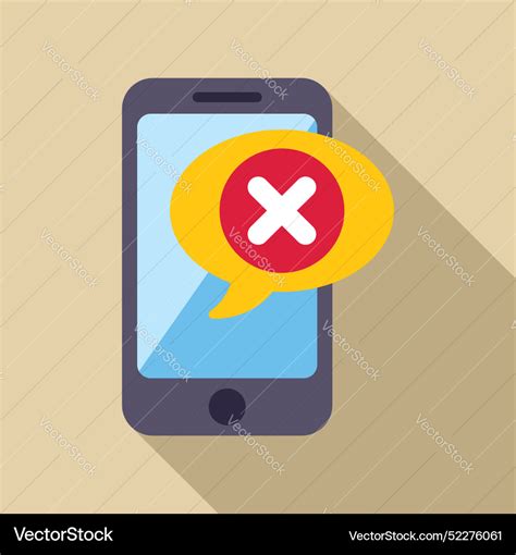 Smartphone Showing Error Message With Cross Sign Vector Image