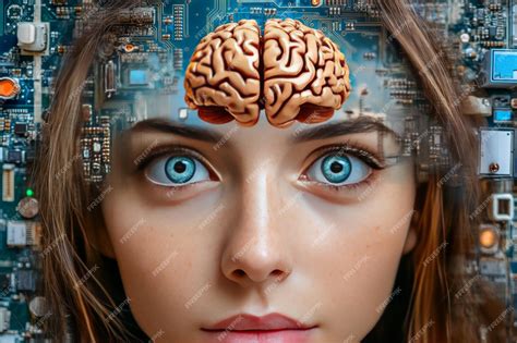 Neurogenesis Ai Driven Mind Ai Evolution Tech Fusion And Robotic Perception Woman With Brain