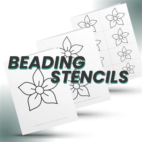 Flower 4 Beading Stencil Daisy Outline Flat Stitch Template Appliqué Earrings Medallion