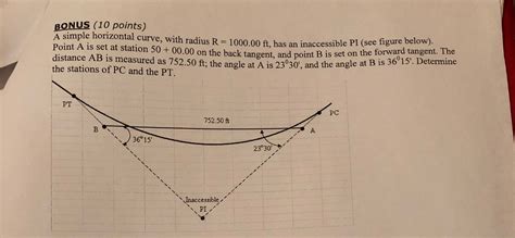 Solved Bonus 10 Points A Simple Horizontal Curve With
