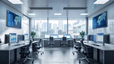 A Modern Office Setup Displaying Compliance Rules And Governance