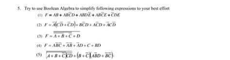 Solved Try To Use Boolean Algebra To Simplify Following