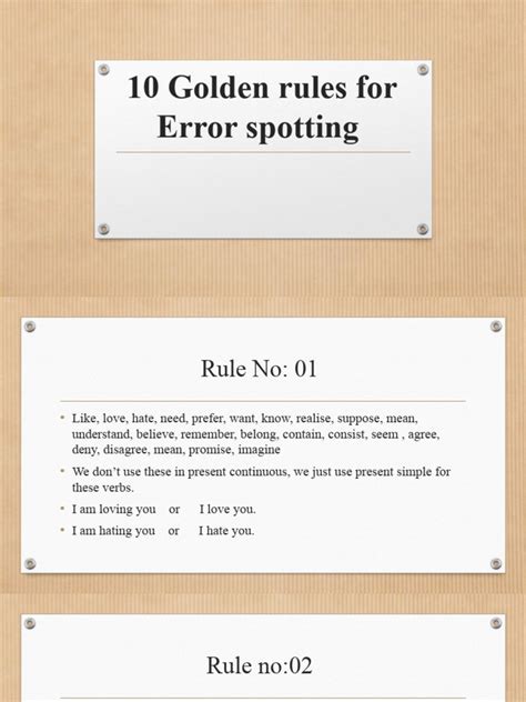 10 Golden Rules For Error Spotting Pdf Grammatical Tense