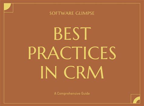 what are the best practices crm