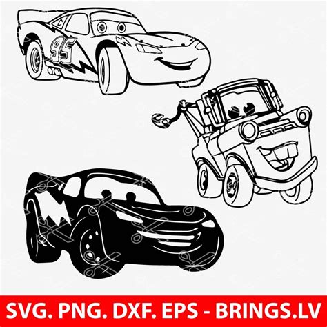 Lightning Mcqueen Svg Png Dxf Eps Cut Files For Cricut