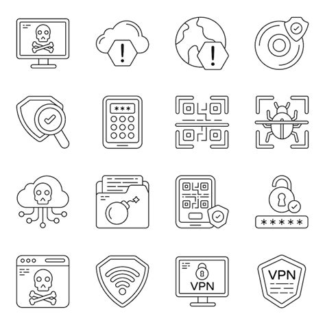 Premium Vector Set Of Encryption Line Icons