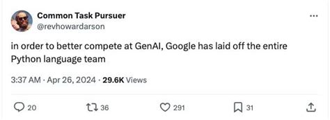 谷歌裁掉整个 python 团队！pytorch 创始人急得直骂人：“wtf！核心语言团队无可替换” 腾讯云开发者社区 腾讯云