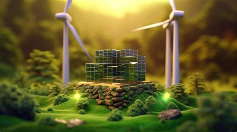 블록체인 기술 3d 렌더링으로 재생 가능 에너지를 수용하는 에코크립토 비트코인 암호화폐 비트코인 암호화폐 배경 일러스트 및