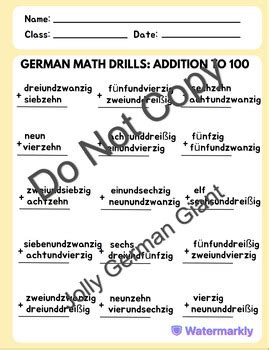German Math Worksheets 1 100 By Jolly German Giant Tpt