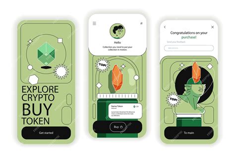 Premium Vector Crypto Market Concept Onboarding Screens Ui Ux Gui User Interface Kit
