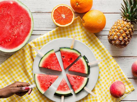 배경 화면 여름 과일 파인애플 오렌지 수박 1920x1440 그림 이미지