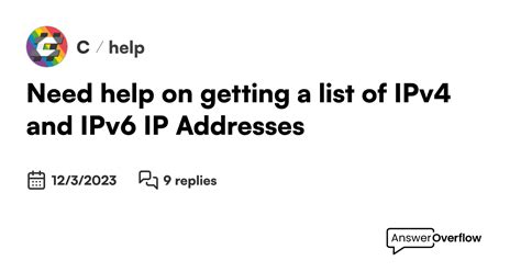 Need Help On Getting A List Of Ipv4 And Ipv6 Ip Addresses C