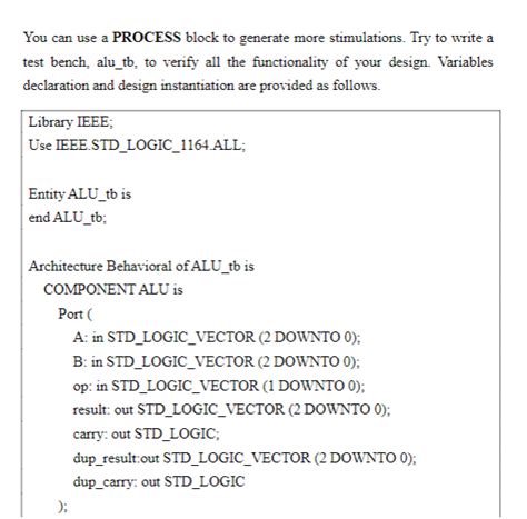 Solved Experiment 1 Alu Implementation I An Arithmetic