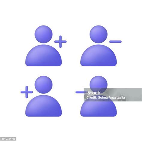 3d 사용자 아이콘 및 더하기 흰색 배경에 고립 된 마이너스 마크 아바타 인간 사람 사람 아이콘 3차원 형태에 대한 스톡 벡터 아트 및 기타 이미지 Istock