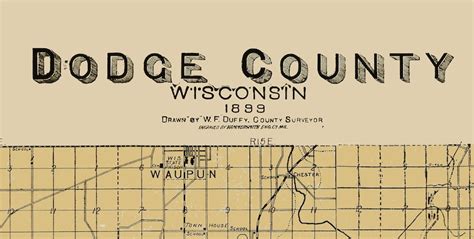 1899 Map Of Dodge County Wisconsin Etsy