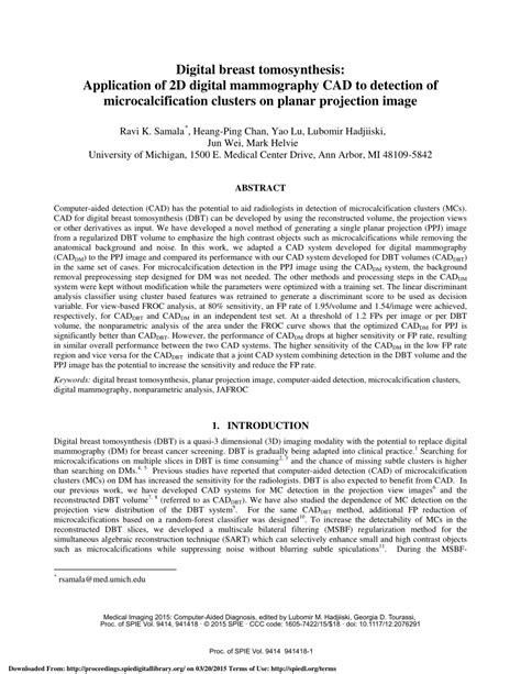 Pdf Digital Breast Tomosynthesis Application Of 2d Digital Mammography Cad To Detection Of