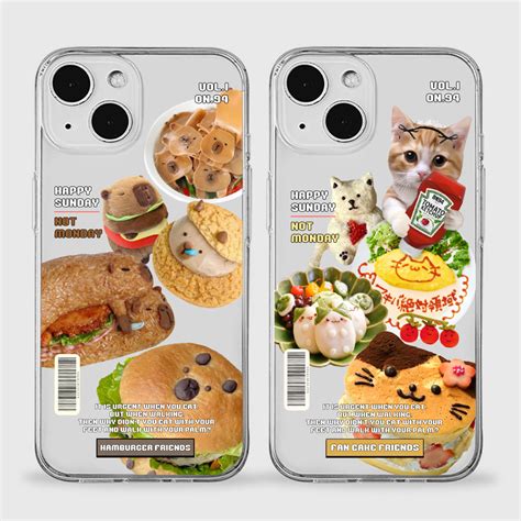 신상할인💕[젤리]애니멀푸드 핸드폰케이스 Z플립5 아이폰15 S24 A31 A32 A35 A53 A25 Z플립4 젤리케이스 갤럭시 에이블리 고양이 카피바라 음식 에이블리