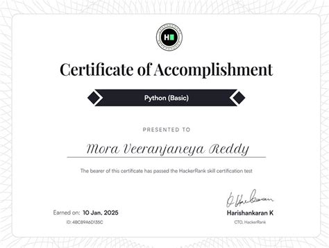 Mora Veeranjaneya Reddy On Linkedin Python Hackerrank Codingjourney