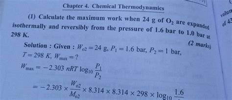 chapter 4 chemical thermodynamics 1 calculate the maximum work when 24