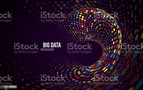 Big Data Visualization Abstract Background With Dots Array And Binary Code Stock Illustration