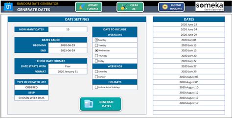 Excel Random Date Generator Date Randomizer Template