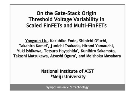 Pdf On The Gate Stack Origin Threshold Voltage Variability In Scaled
