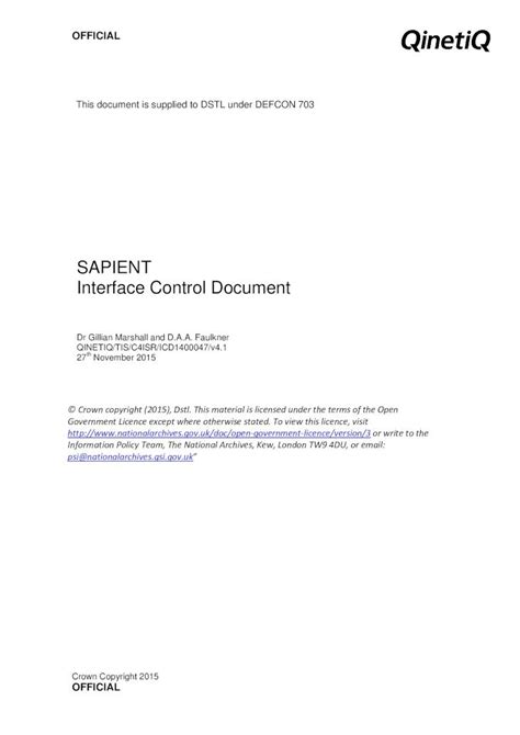 Pdf Sapient Interface Control Document Gov Uk · Pdf Filethis Interface Control Document Icd