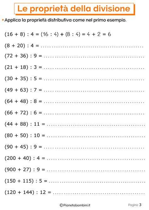 Proprietà Della Divisione Esercizi Per La Scuola Primaria Scuola