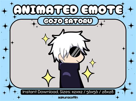 Cute Jjk Gojo Animated Emote Kawaii Emotes For Twitch And Discord Etsy