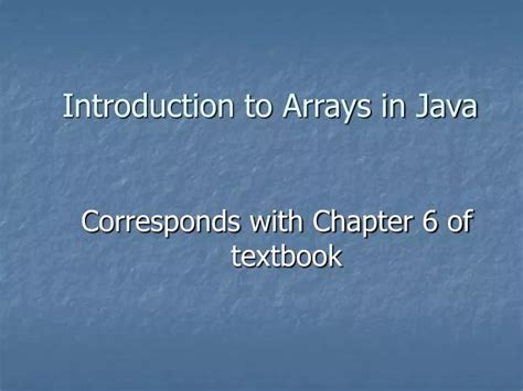 Ppt Introduction To Arrays In Java Powerpoint Presentation Free Download Id