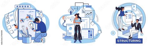 Process Optimization Vector Illustration The Effectiveness Strategy Lies In Successful