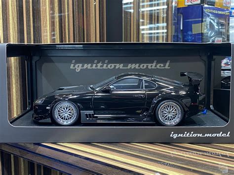 118 Diecast Toyota Supra Mk4 Black Ignition Model Miniature Car