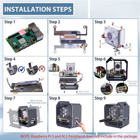 52pi Abs Case Kit For Raspberry Pi 5 With N07 Pcie M2 M Key Nvme Ssd