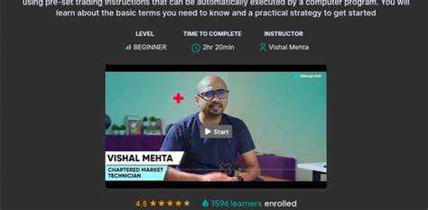 basics of algo trading by vishal mehta the premium course