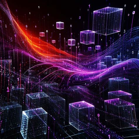 Pile Flowing The Box With The Binary Code Stock Illustration