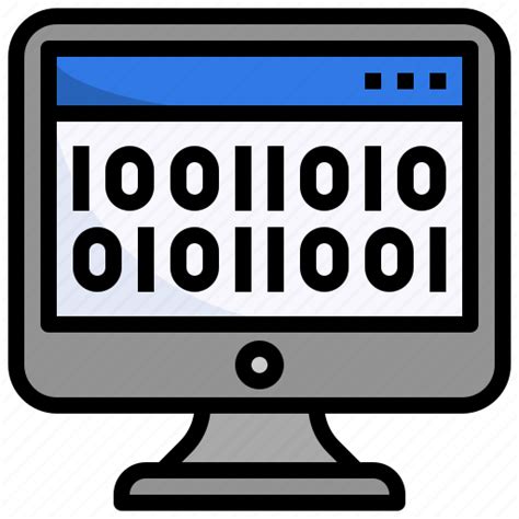 Binary Code Coding Computer Monitor Icon Download On Iconfinder