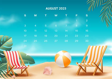 August Calendar Background 2025