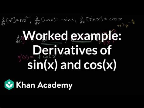 Příklad derivace sin x a cos x video Khan Academy