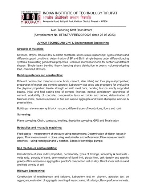 Jt Cee Syllabus Pdf Beam Structure Bending