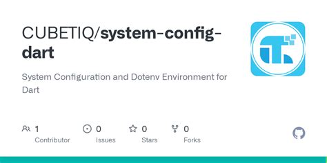 Github Cubetiqsystem Config Dart System Configuration And Dotenv