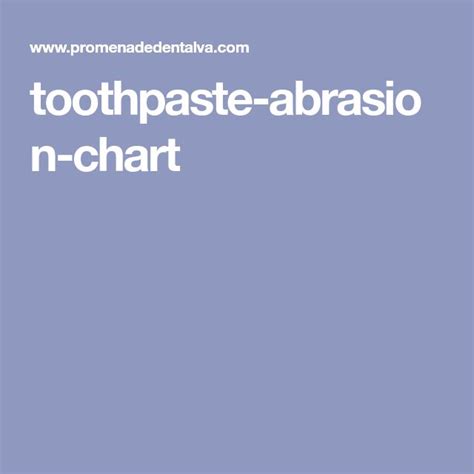 Toothpaste Abrasion Chart Chart Toothpaste Health