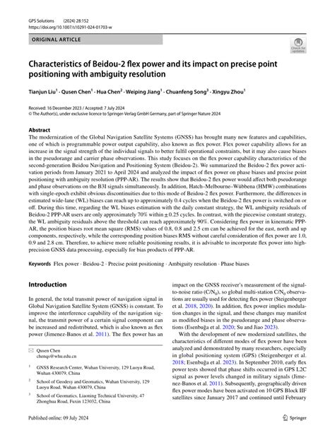 Pdf Characteristics Of Beidou 2 Flex Power And Its Impact On Precise