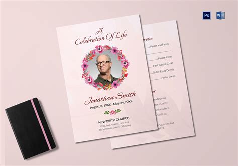 Premium Funeral Order Of Service Template