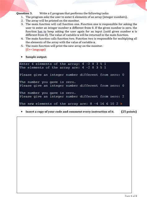 Solved Question 3 Write A C Program That Performs The