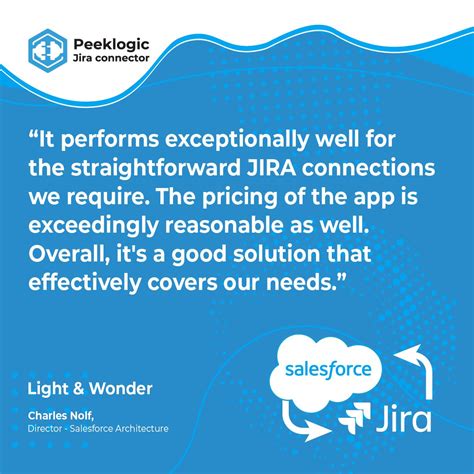 peeklogic connector for salesforce and jira on linkedin feedback